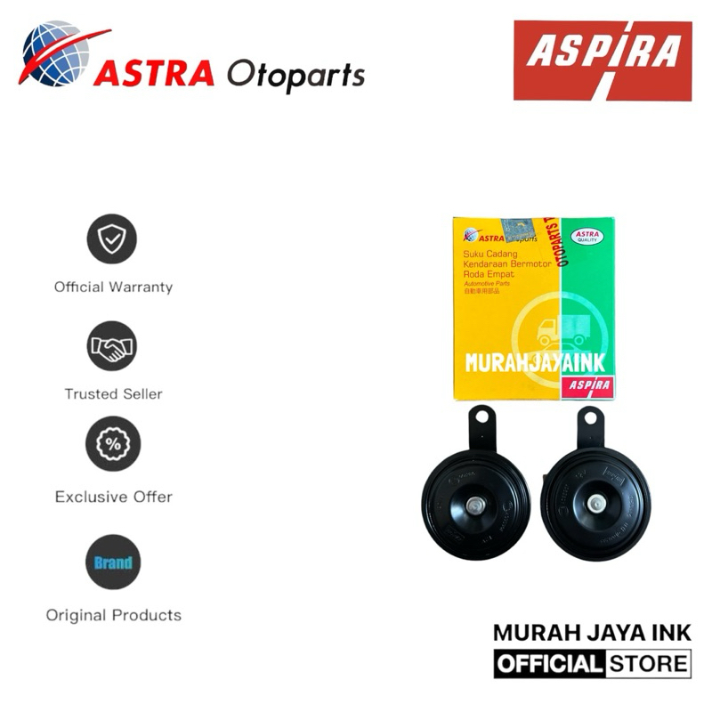 Universal Disc Horn ASPIRA CAR / MOTORCYCLE 12V MONO + STEREO ORI ...
