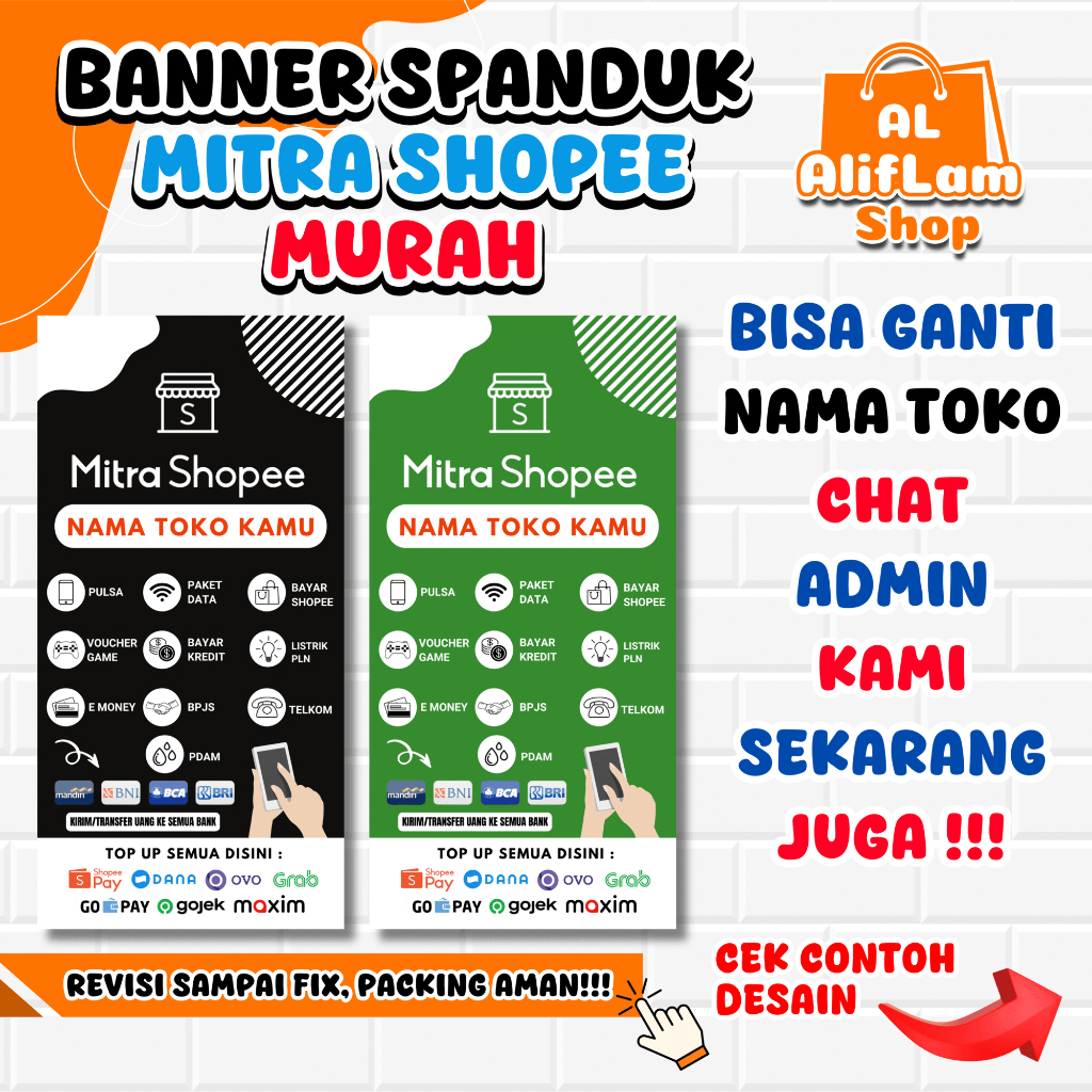 Print PARTNER SHOPEE BANNER BANNER | As_09 VERSION | Can CHANGE THE ...