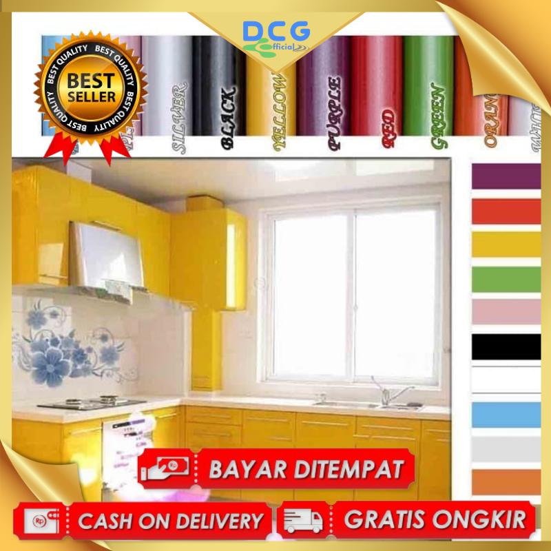 Glossy Wallpaper for Kitchen Cabinets Anti Oil and Fire Kitchen Set ...