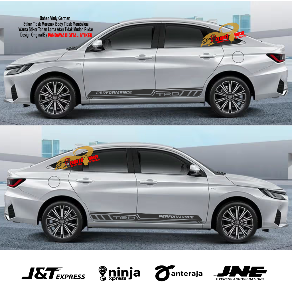 Toyota vios sticker, car sticker, striping list, body under the door ...