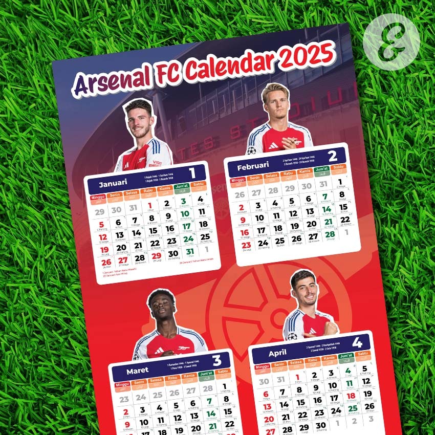 Arsenal edition 2025 Football Calendar - 4 Months | Shopee Malaysia