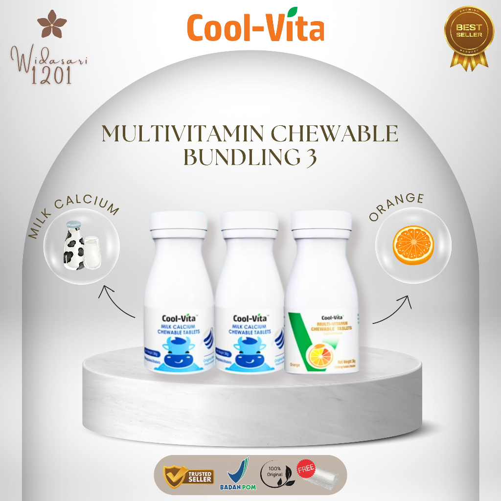 Coolvita 2 bottles of Milk Calcium Chewable + 1 bottle of Multivitamin ...