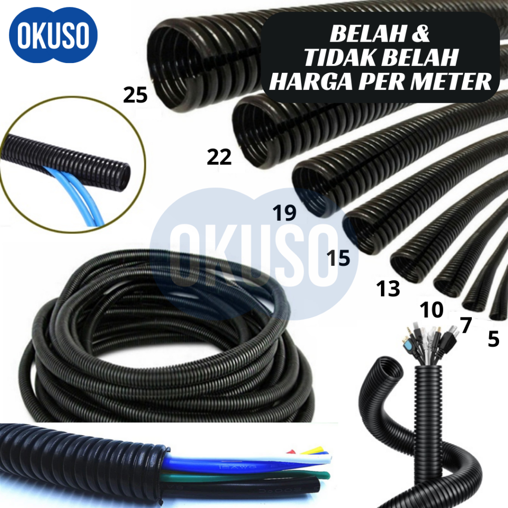 Split Flexible Spiral Hose Flexible Conduit Cable Wrapping 5 7 10 13 15 ...