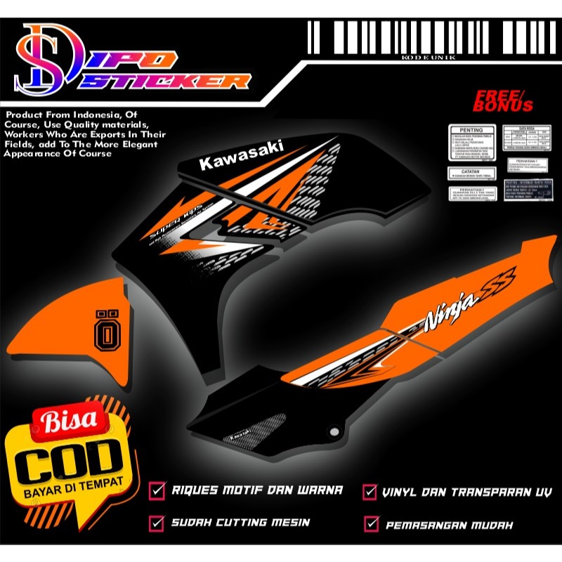 Custom 67 transparent UV ninja ss striping sticker (can request ...