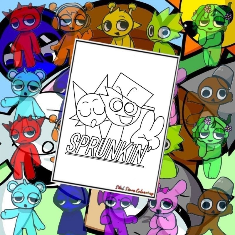 Children's Coloring Paper / Sprunki V4 Drawing Paper (10 Sheets) / 160 ...