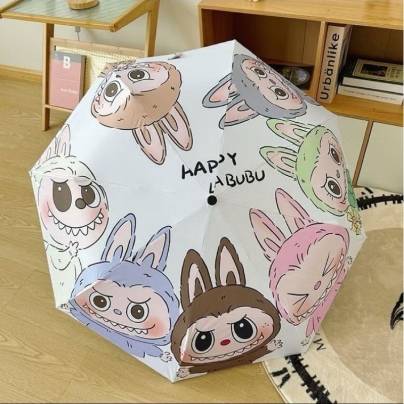 Labubu Character Folding Umbrella Viral Hot Rain Umbrella Anti UV ...