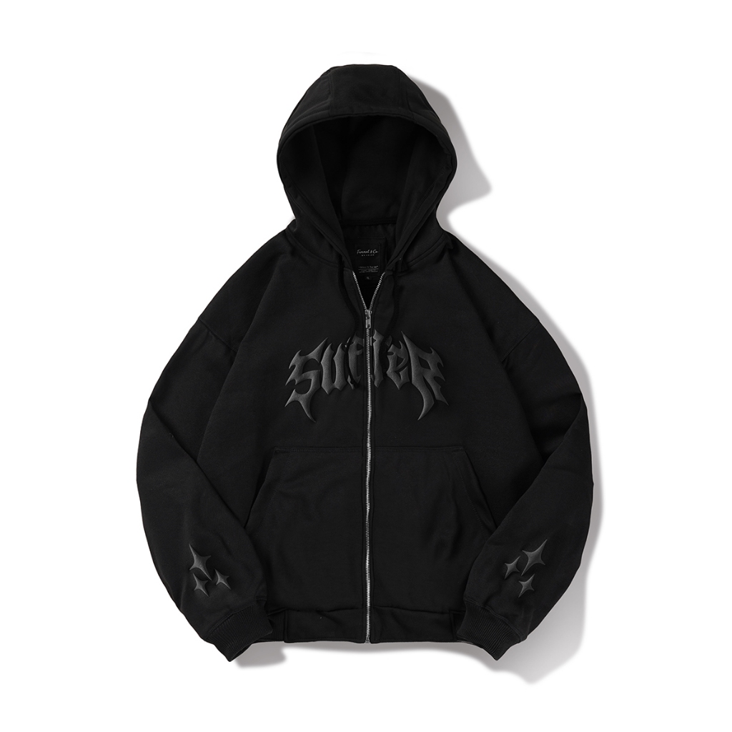 [N01796] Oversized Hoodie Zipper Jacket with SUFFER Motif | Shopee Malaysia