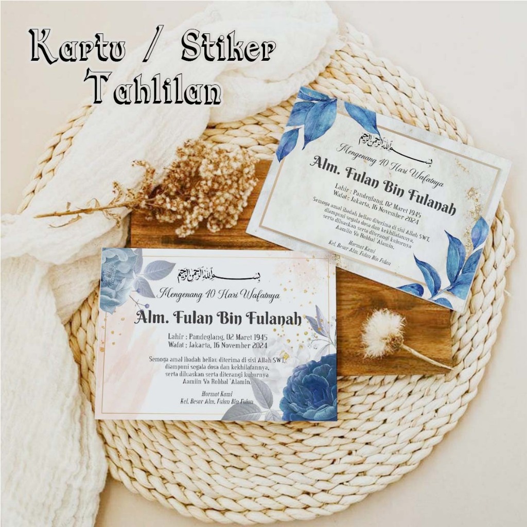 Stickers / greeting cards for the wafatya thanksgiving 40/100/1000 days ...