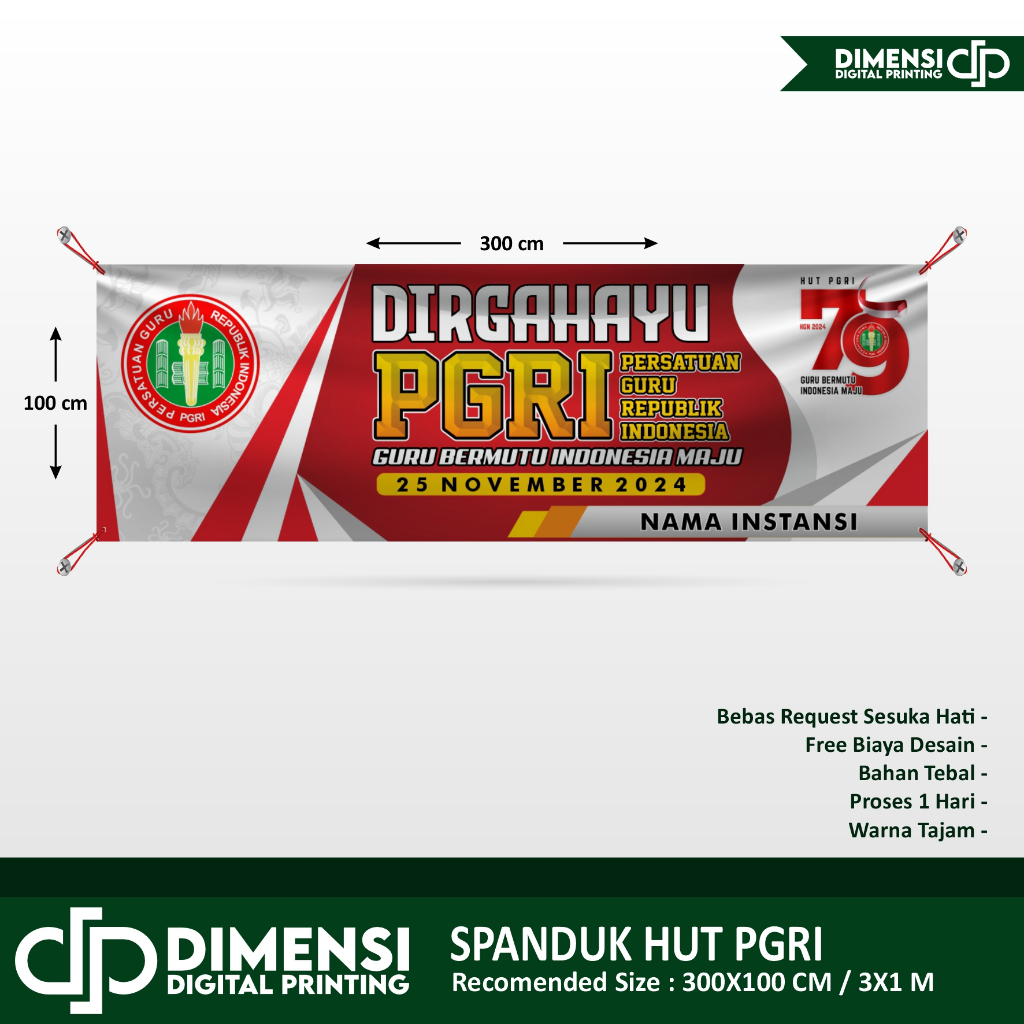 Pgri HUT banner / PGRI banner / DIRGAHAYU PGRI banner | Shopee Malaysia