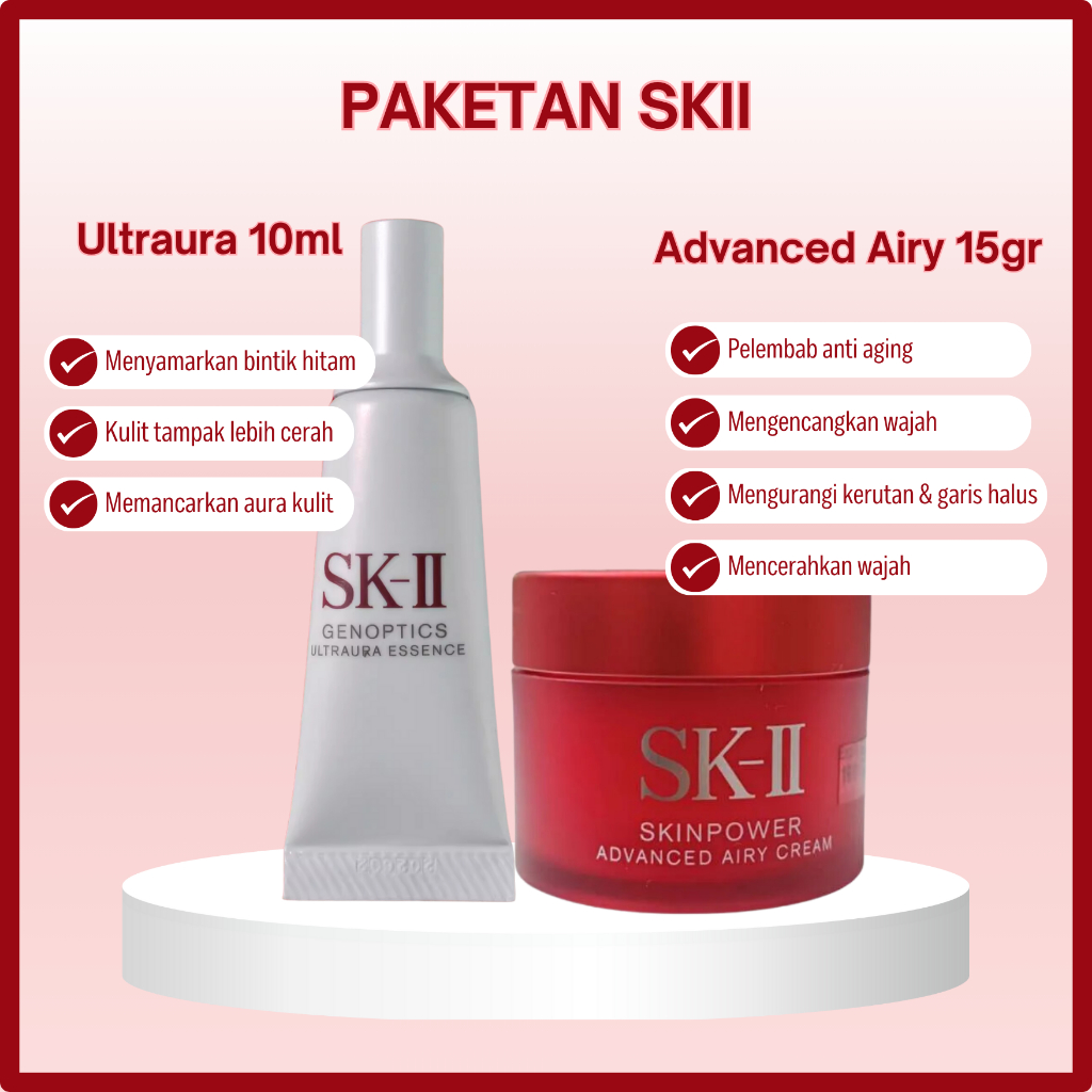 Skii SK-II SK2 Ultraura Essence 10ml + Skinpower Advanced Airy 15gr - GLOWING PACKAGE | Shopee ...