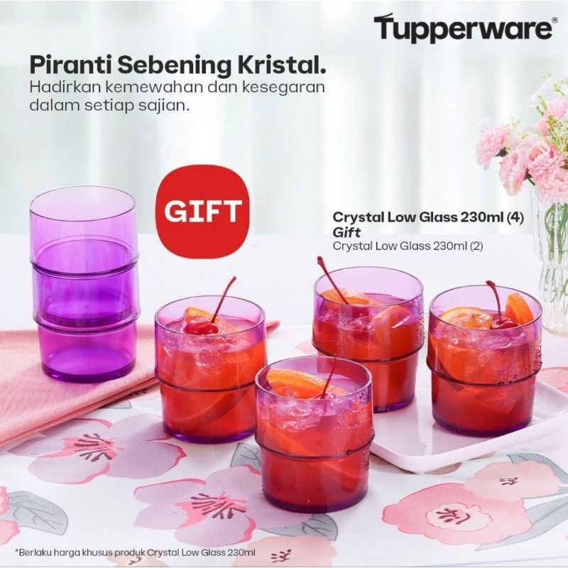 Crystal LOW CONTAINS 4 FREE 2 TUPPERWARE | Shopee Malaysia
