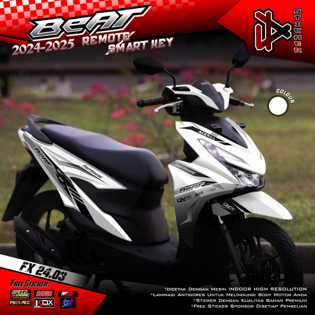 Newest Honda Beat CBS Street Deluxe Gen 2 SMART KEY 2024 2025 Sticker ...