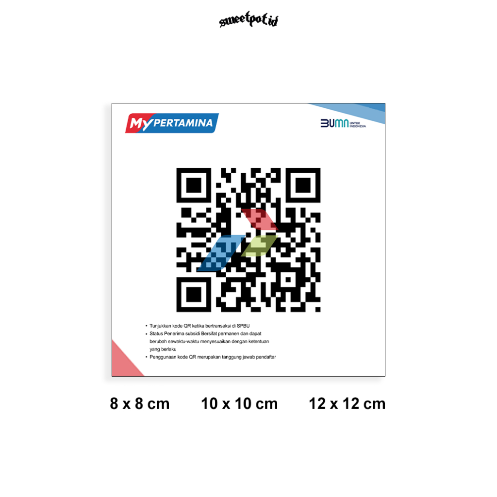 MINIMAL Qr STICKER MY PERTAMINA TANK COVER / QR STICKER / MY PERTAMINA ...