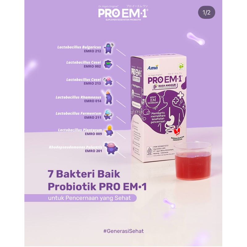 Proem-1 PROBIOTICS 1 Box original or grape Sachet 7 or Sachet 14 ...