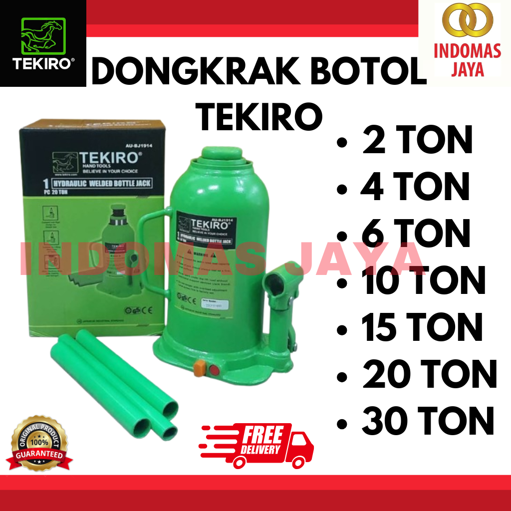 Tekiro BOTTLE JACK 2, 4, 6, 10, 15, 20, 30, 50 TON / HYDRAULIC BOTTOL ...