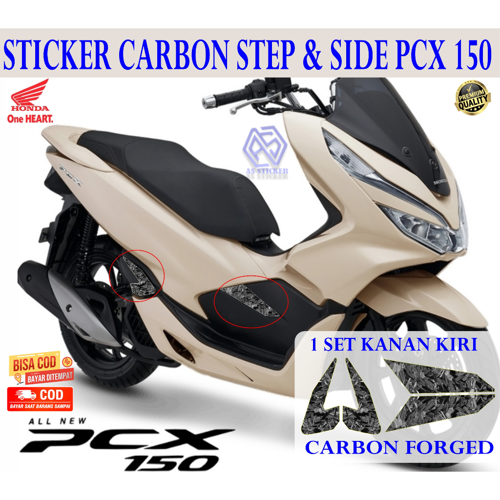 Honda PCX 15O CARBON STEP STICKER PCX 150 STEP SIDE CARBON STICKER ...