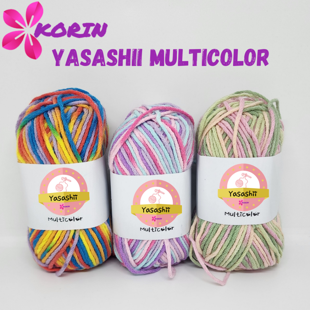 Yasashii Multicolor Knitting Yarn 6ply Korin / Yasashii Spray Yarn ...