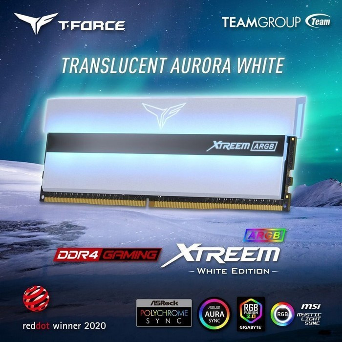 Team XTREEM ARGB WHITE DDR4 PC25600 3200MHz 16GB (2X8GB ...