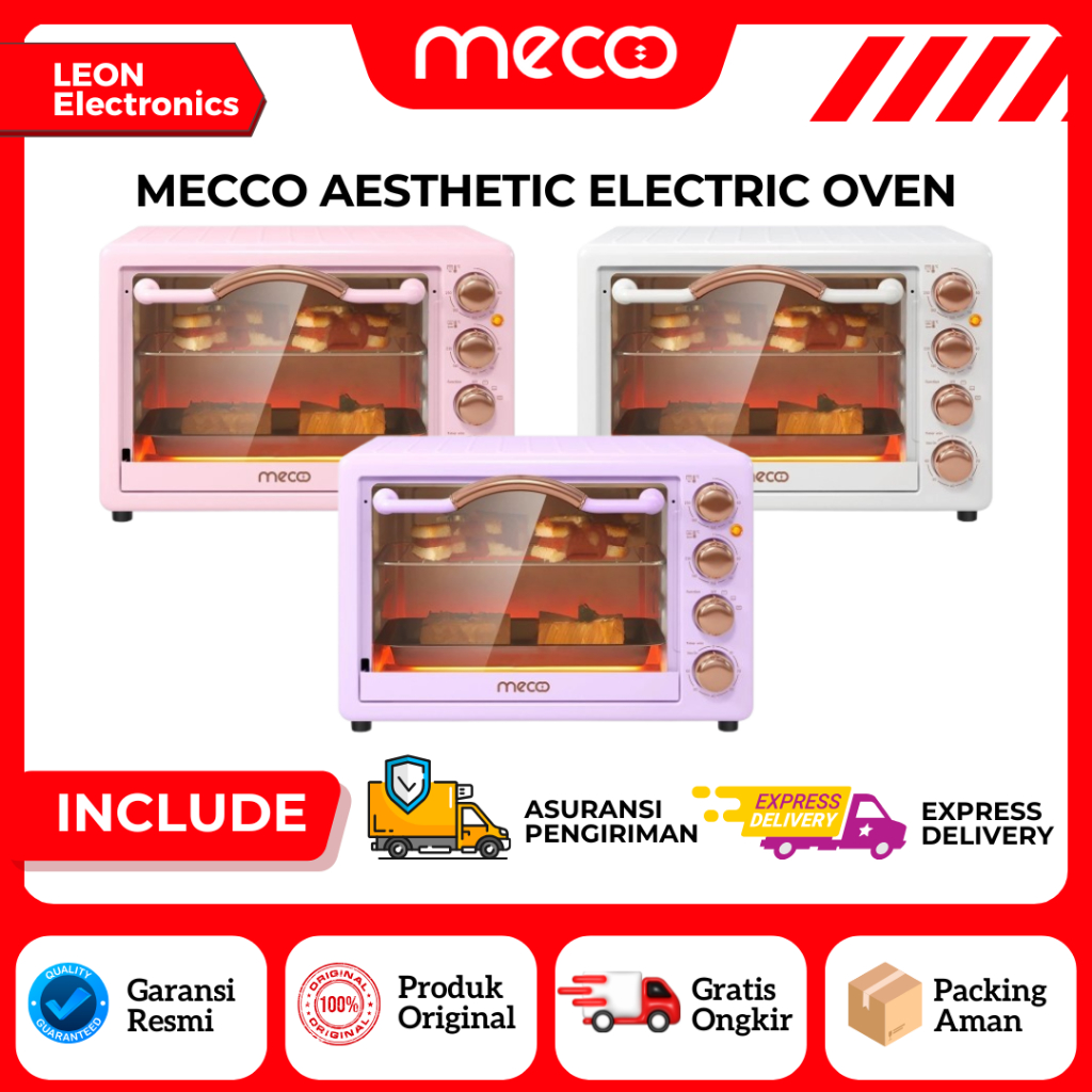 Mecoo Aesthetic Electric Oven 22 Liter 400-800 Low Watt Electric Oven ...