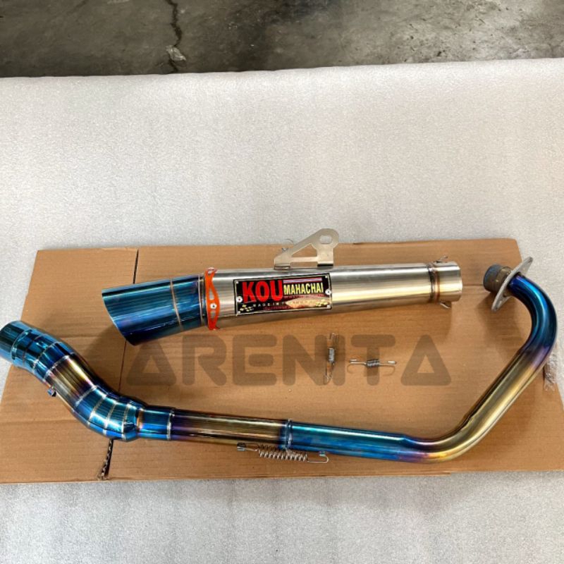 Kou MAHACHAI conical exhaust pipe bluegold for raider 150 carb Fi tmx ...
