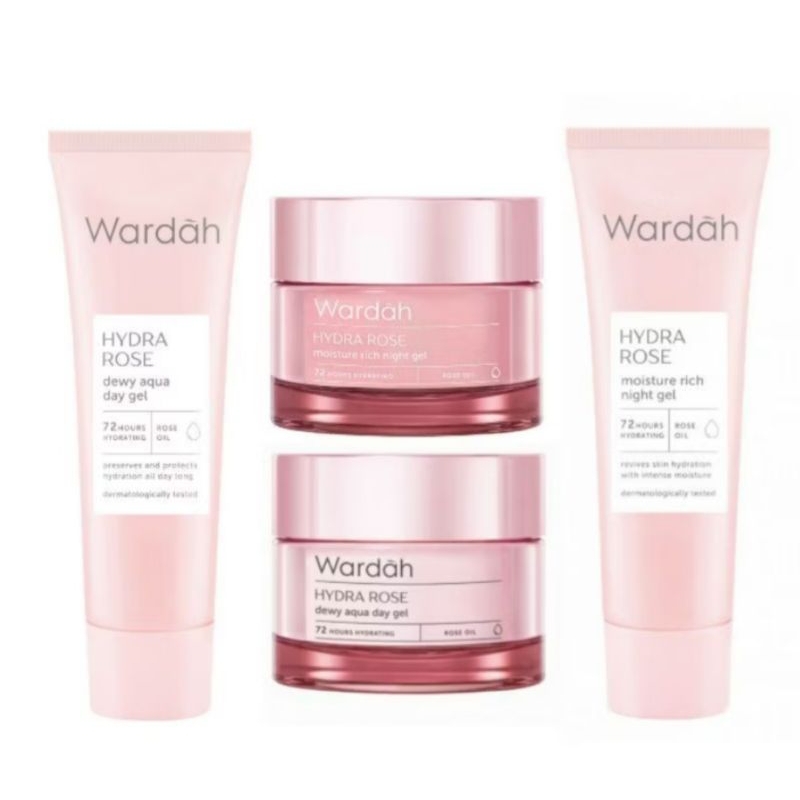 Wardah Hydra Rose Dewy Aqua Day Gel / Moisture Rich Night Gel | Shopee ...