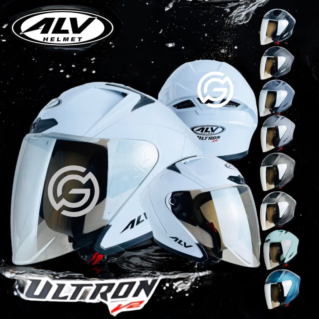 Alv ULTRON V2 NEW SOLID HALF FACE SINGLE VISOR HELMET | Shopee Malaysia