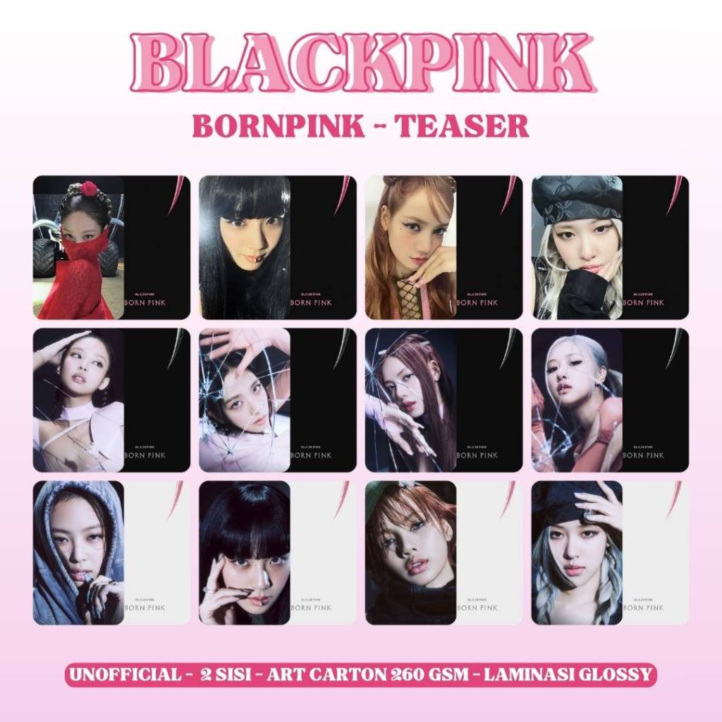 Blackpink BORN PINK TEASER Photocard - Premium PC 2 Sides Kpop Card ...