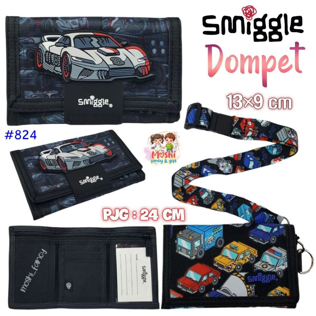 HITAM Boys Folding Smiggle Strap Wallet / Smiggle Kids Wallet Car Motif ...