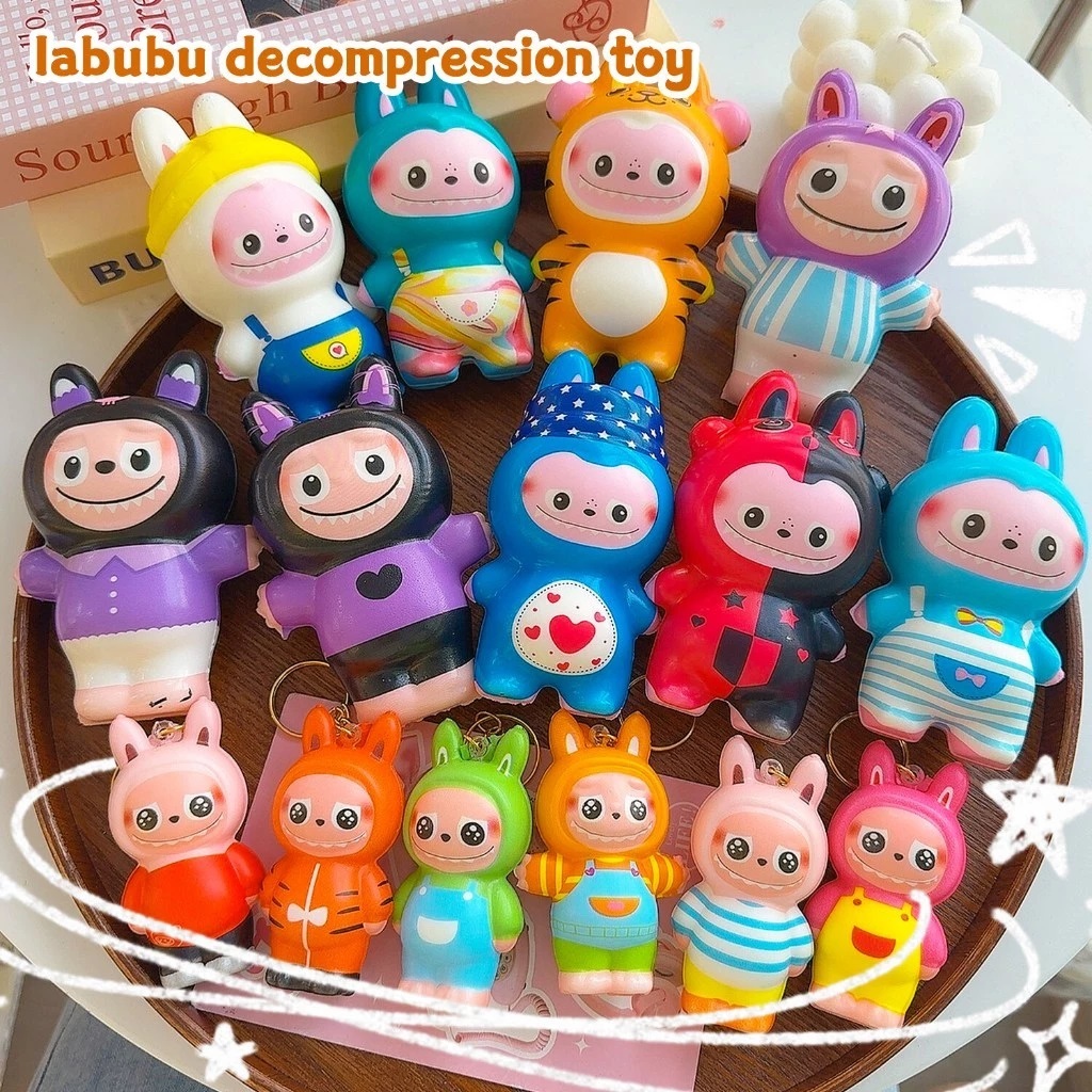 Large Size Labubu Led Squishy Stress Reliever Squeeze Toy Viral Labubu ...