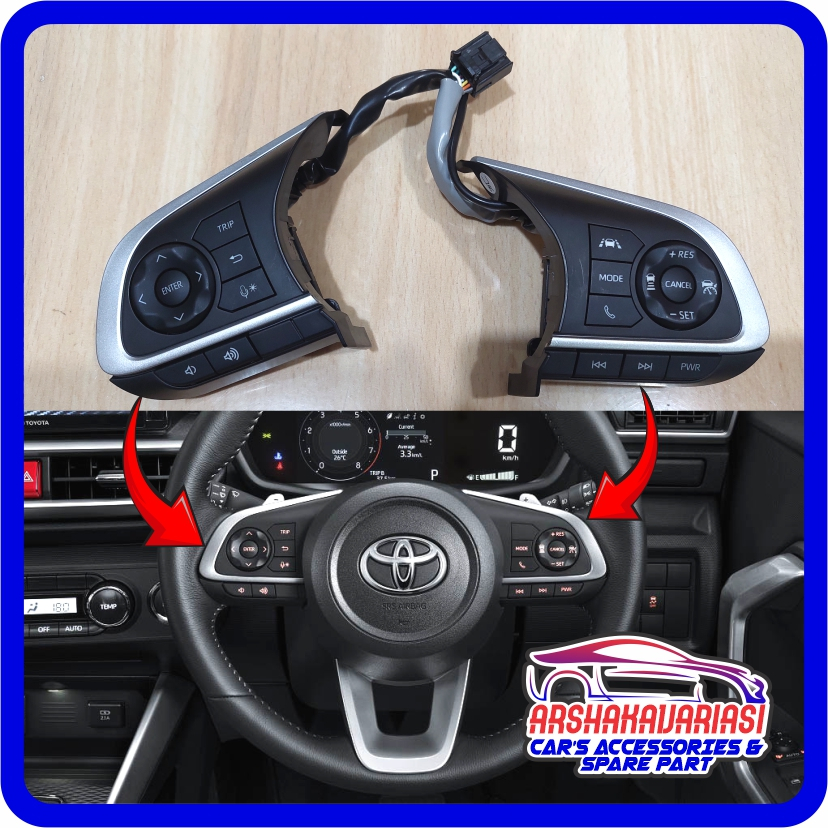 TOMBOL Button Audio Remote Steer Steering Steering Audio Switch Toyota ...