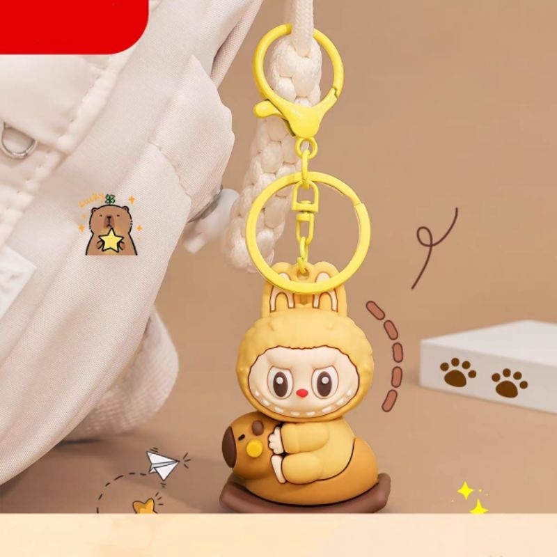 Ls Keychain Premium Labubu x Capybara Rocking Horse | Shopee Malaysia