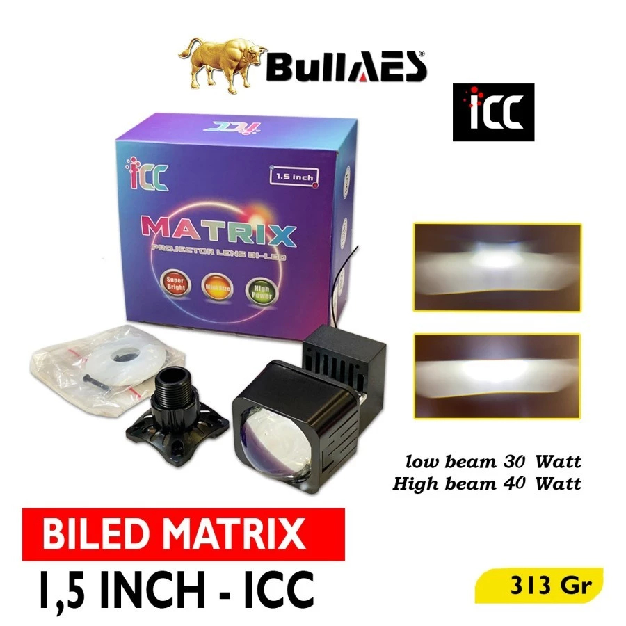 Bilens led Projector Lens Biled Matrix Bi-led ICC 1.5 inch Flat Cutoff ...