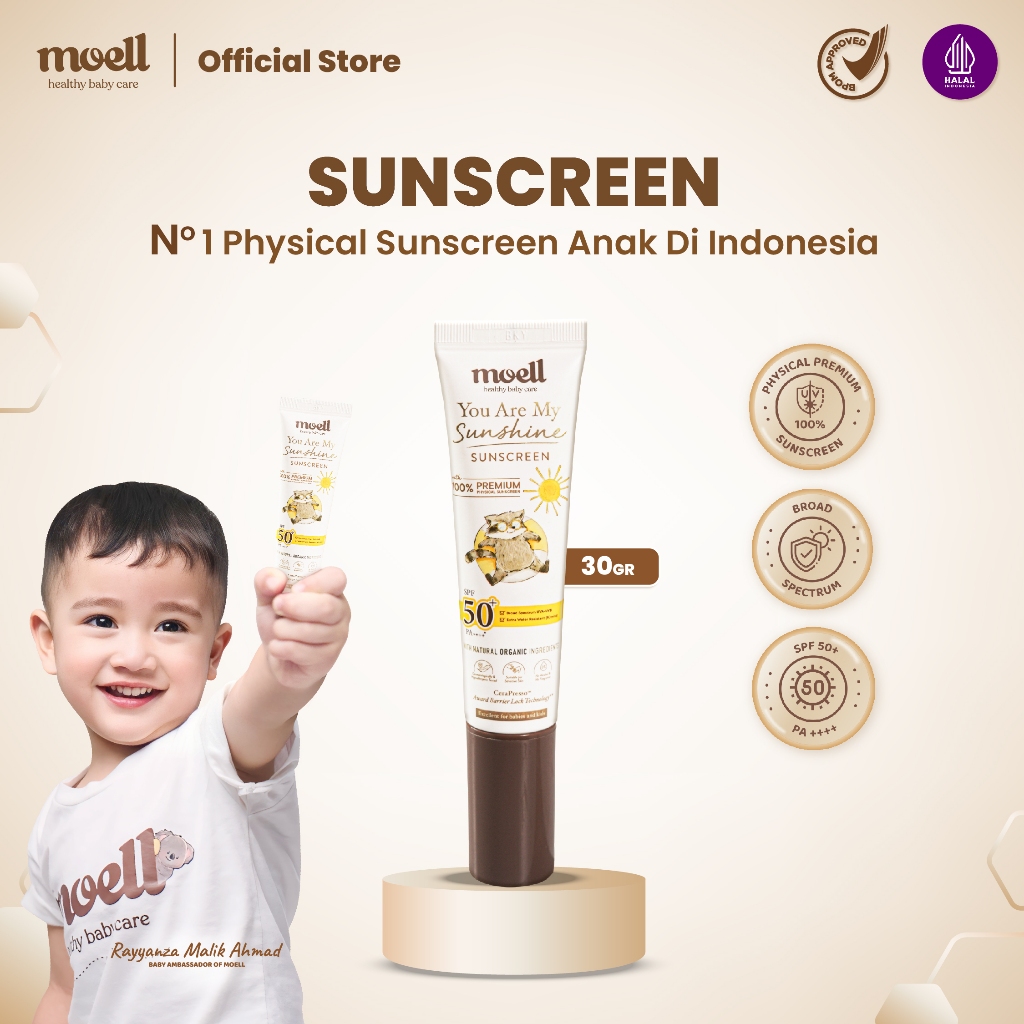 Moell Physical Sunscreen Children 30gr With SPF (50+) PA(++++) Broad ...