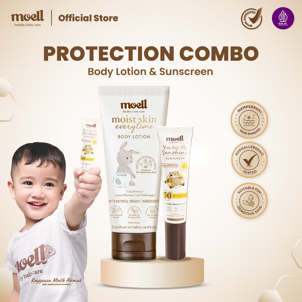 Moell Protection Combo - Sunscreen 30gr & Body Lotion 185gr - Body ...