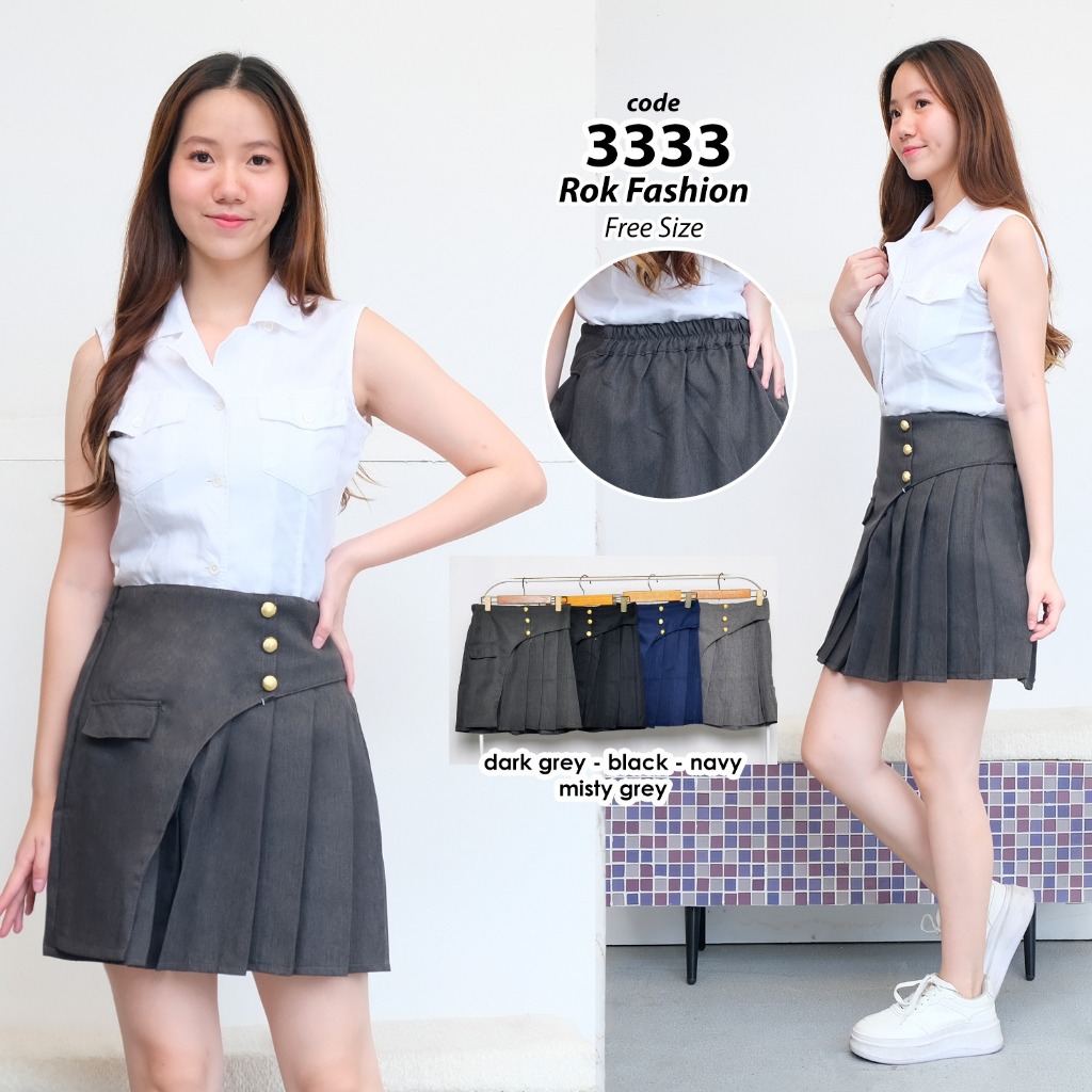 Korean PLAIN ROK CODE 3333/KOREAN Pleated Skirt/Apit Lisa Skirt ...