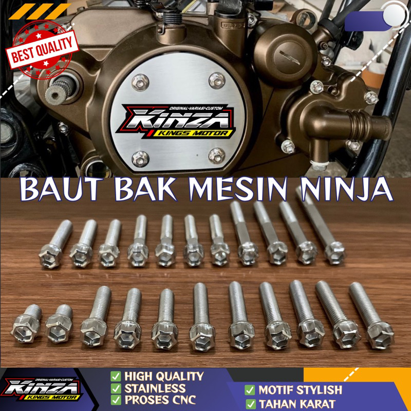 MESIN Original STAINLESS NINJA ENGINE CALTER TUB SET RIGHT LEFT ...