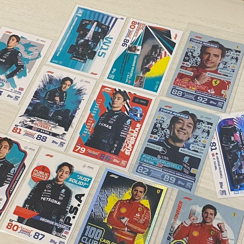 Official topps formula 1 carlos sainz ferrari george russell mercedes ...