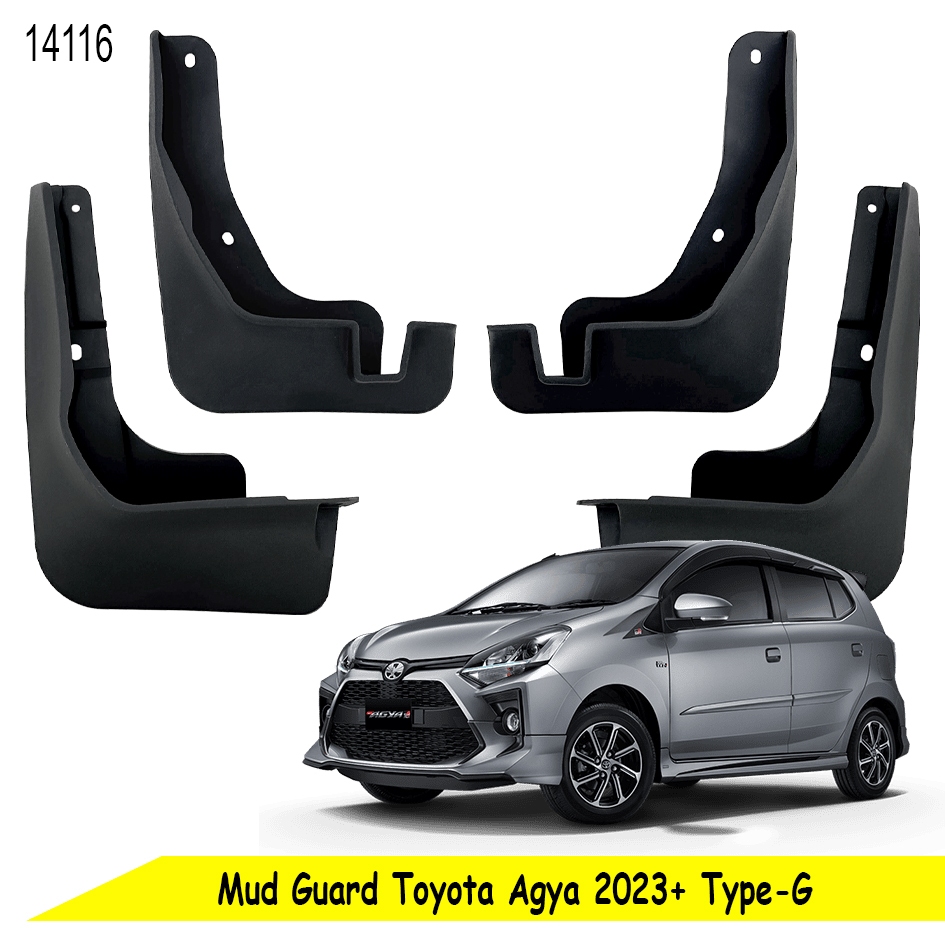 Mudguard Toyota Agya Type-G 2023+ Rubber Mud Gutter Mud Wheel Fender ...