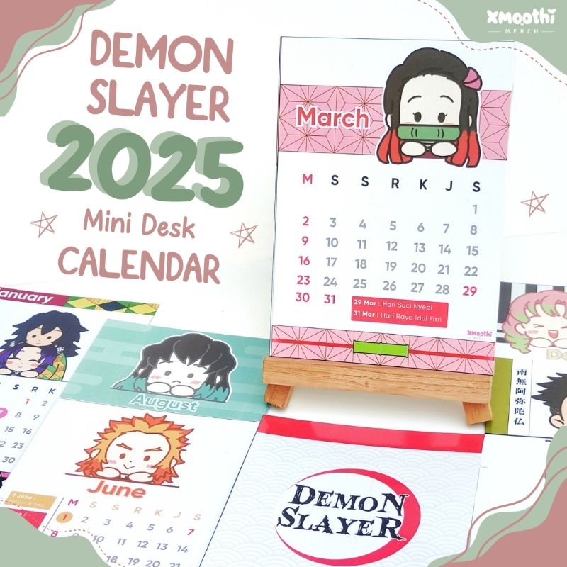 Demon SLAYER 2025 CALENDAR - KIMETSU NO YAIBA MINI DESK CALENDER 2025 ...