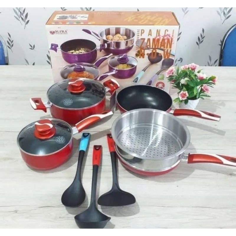 Supra Panci Set 10 Pcs Rosemary Cookware Set Contemporary Pans | Shopee ...