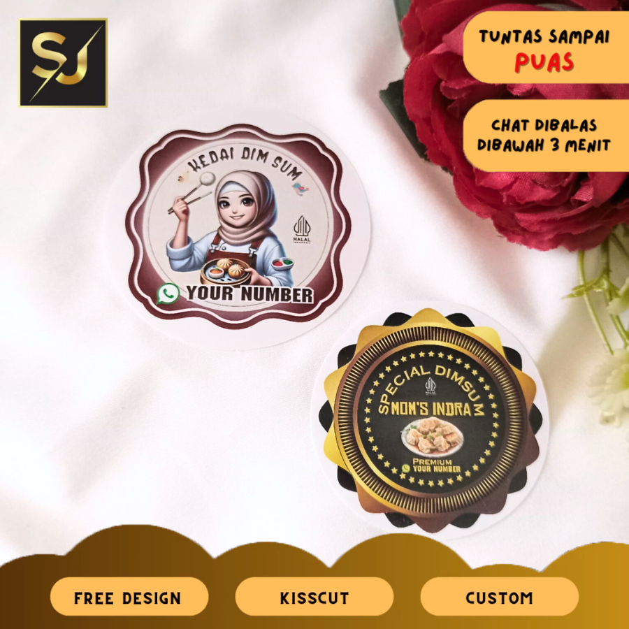 2-4 Sangajaya Dimsum Edition Round Sticker Round Shape Dim Sum Label ...