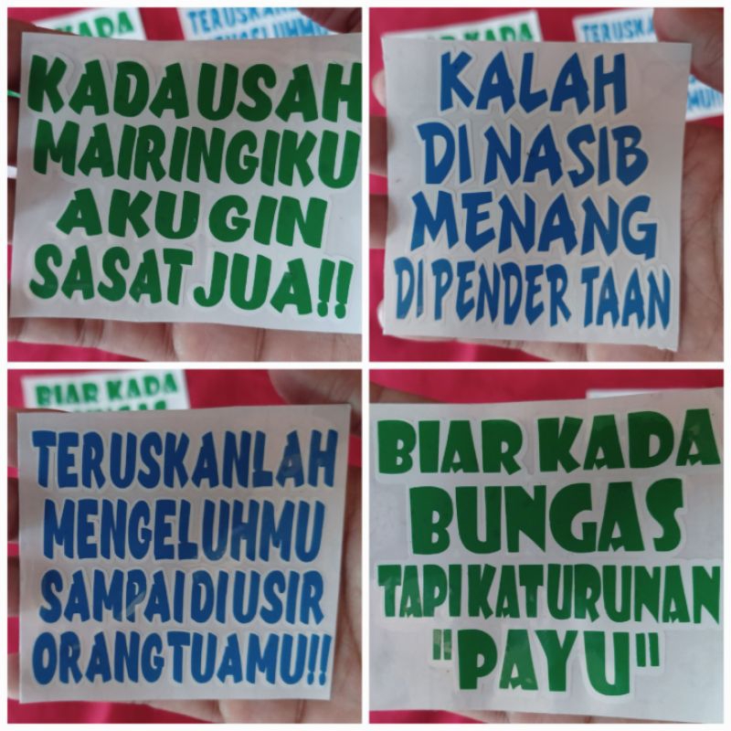 Sticker cutting of Banjar words vol.3 | Shopee Malaysia
