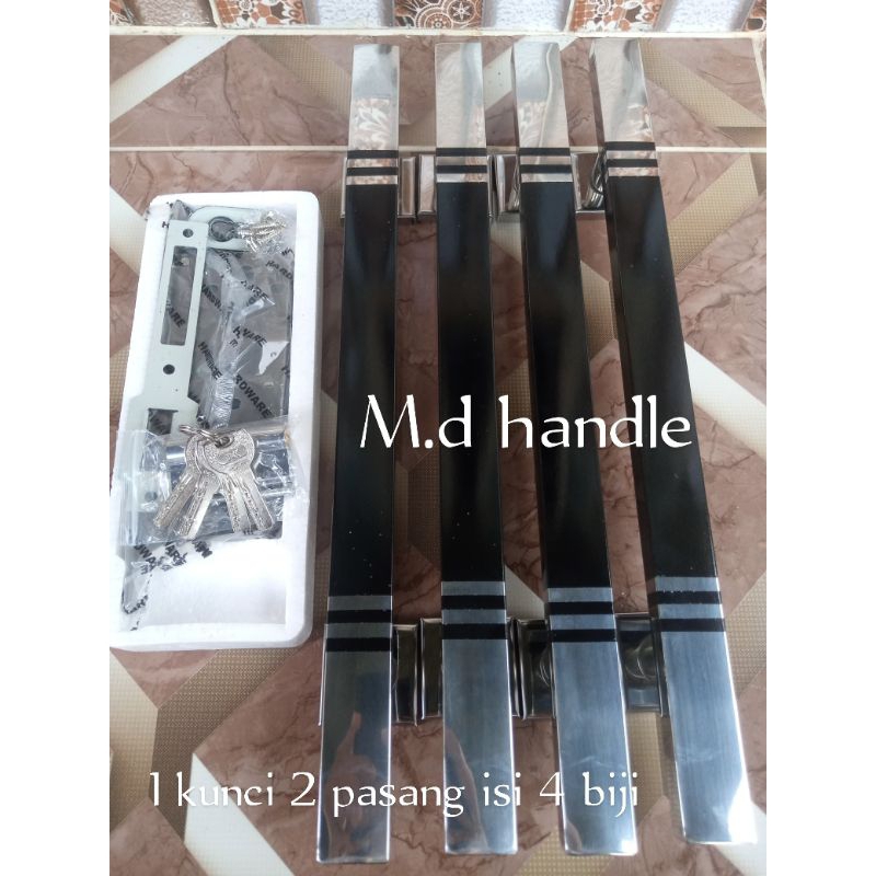 Minimalist door handles / house door handles 1 set (1 key 2 pairs ...