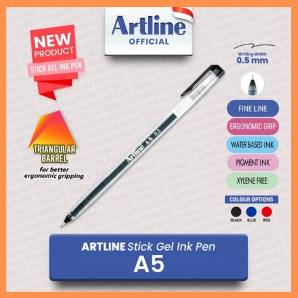 HITAM Pen Artline A5 0.5 Black (1 BOX) | Shopee Malaysia