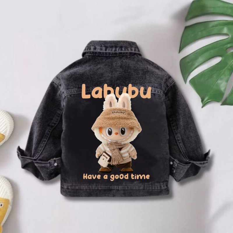 Viral Children's Black Labubu Jean Jacket | Shopee Malaysia