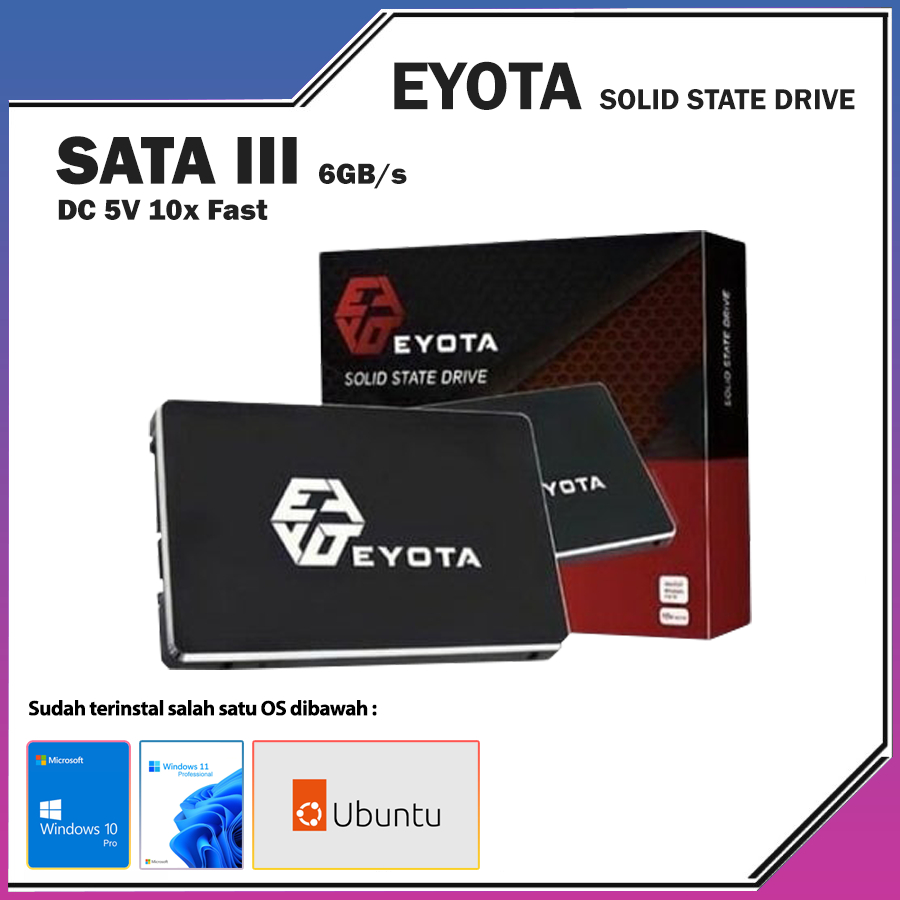 Ssd Eyota SATA III 2.5 Inch 6GB/s 10x Faster 128GB + OS Installation | Shopee Malaysia
