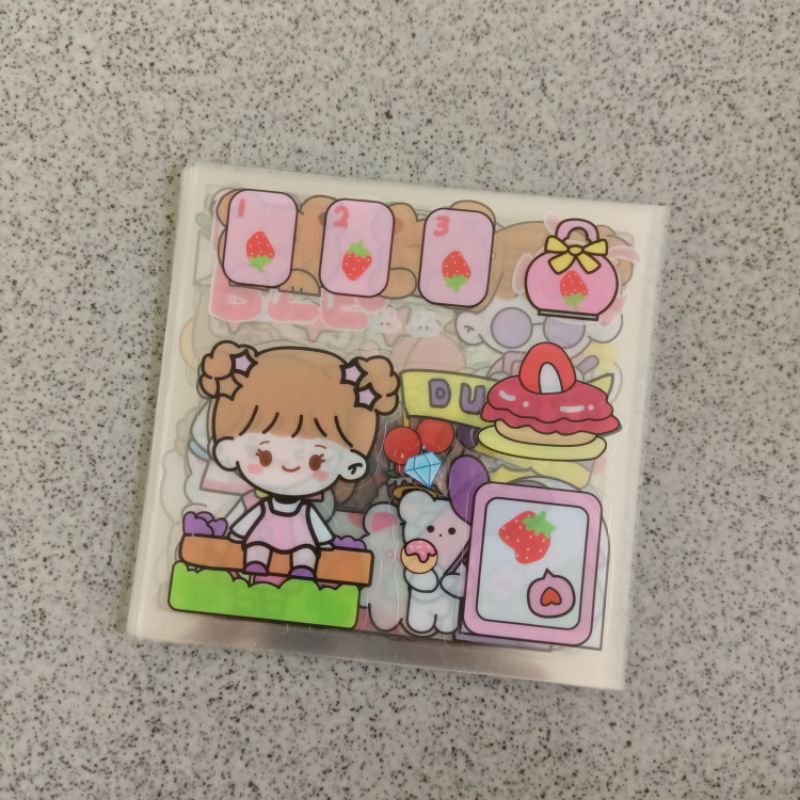 Girl motif sticker Journal sticker viral sticker momo sticker DIY pink ...