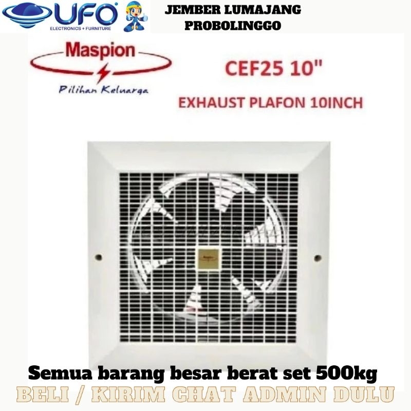 MASPION CEF25 EXHAUST FAN 10 INCH CEF 25 (10") CEILING CEILING / HEXOS ...
