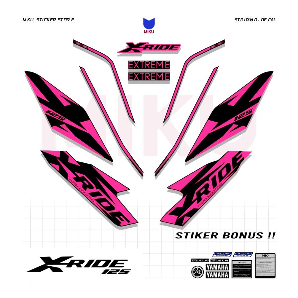 Xr03b Yamaha X-Ride Xride 125 Lis Strip Striping Stickers Variations in ...