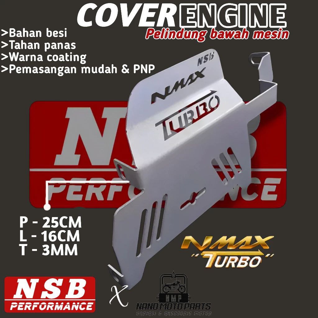 MESIN Engine COVER NMAX TURBO NMAX NEW 155 ENGINE LOWER PROTECTOR ...